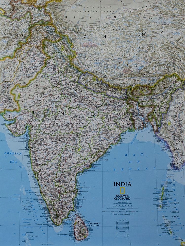 INDIE MAPA ŚCIENNA POLITYCZNA ARKUSZOWA NATGEO - 7526744221 - oficjalne ...