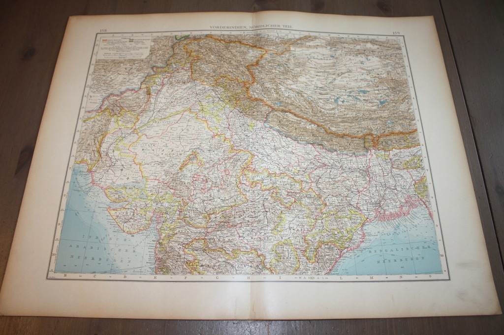 MAPA AZJA INDIE TYBET NEPAL CHINY AFGANISTAN 1922 - 10545388534 ...