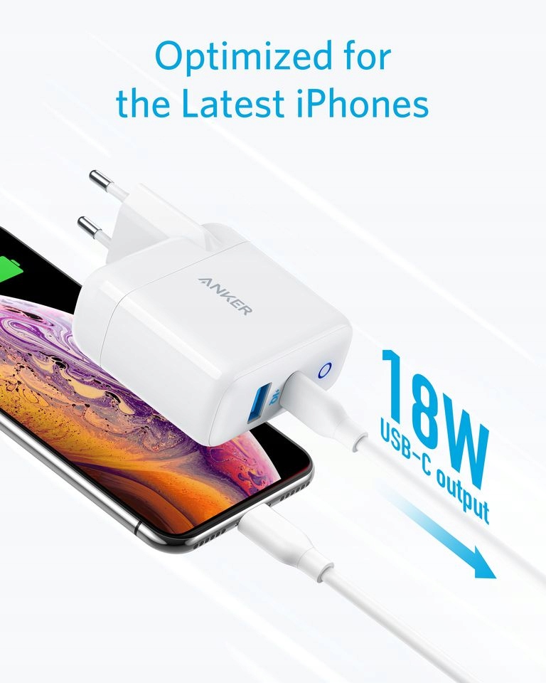 Ładowarka Anker PowerPort PD 33W USB-C USB-A Biała - 9806214871 ... Ładowarka Anker PowerPort PD 33W USB-C USB-A Biała - 9806214871 ...