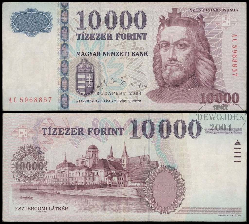 BNA - WĘGRY 10000 Forintów 2004 AC # P192c # VF+ - 13228735886 - oficjalne archiwum Allegro