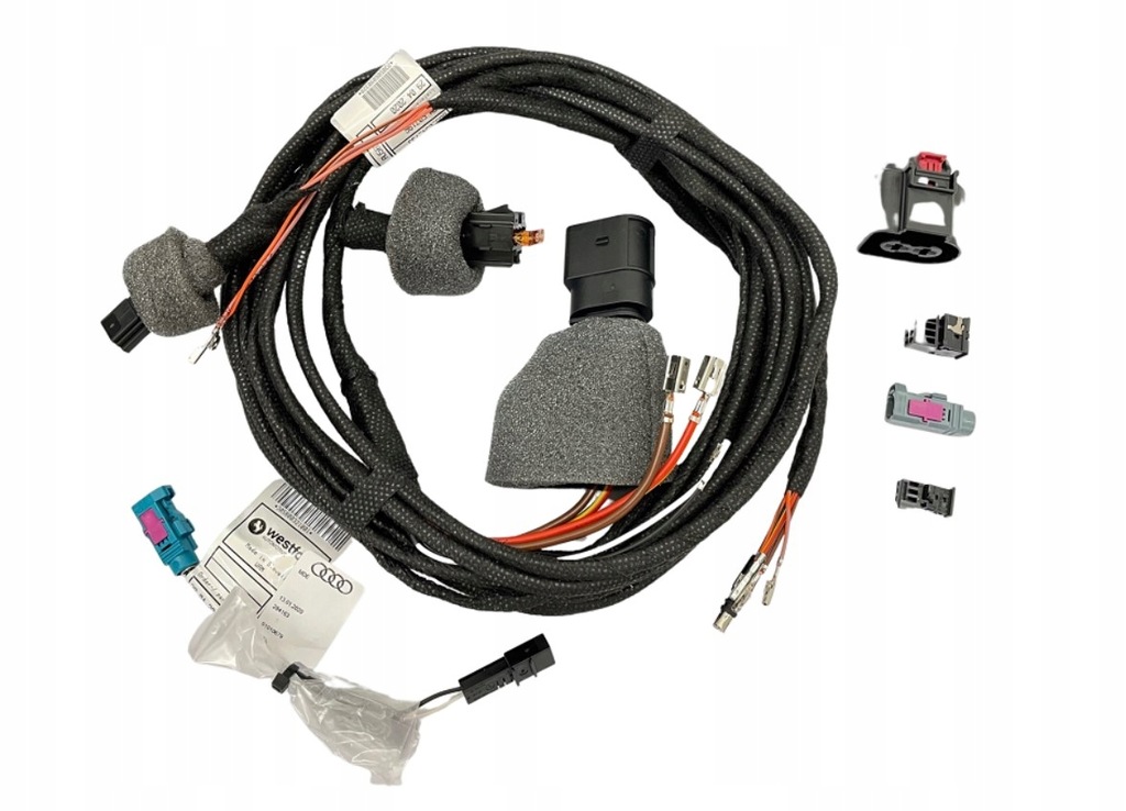 Oryginalny zestaw kabli Audi do kamery cofania 8W0054733B do A4 A5 A6 ...