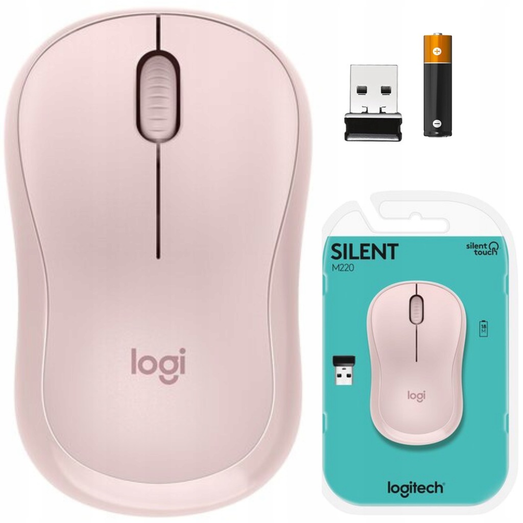 MYSZ MYSZKA BEZPRZEWODOWA LOGITECH RÓŻOWA CICHA - 13167255149 ...