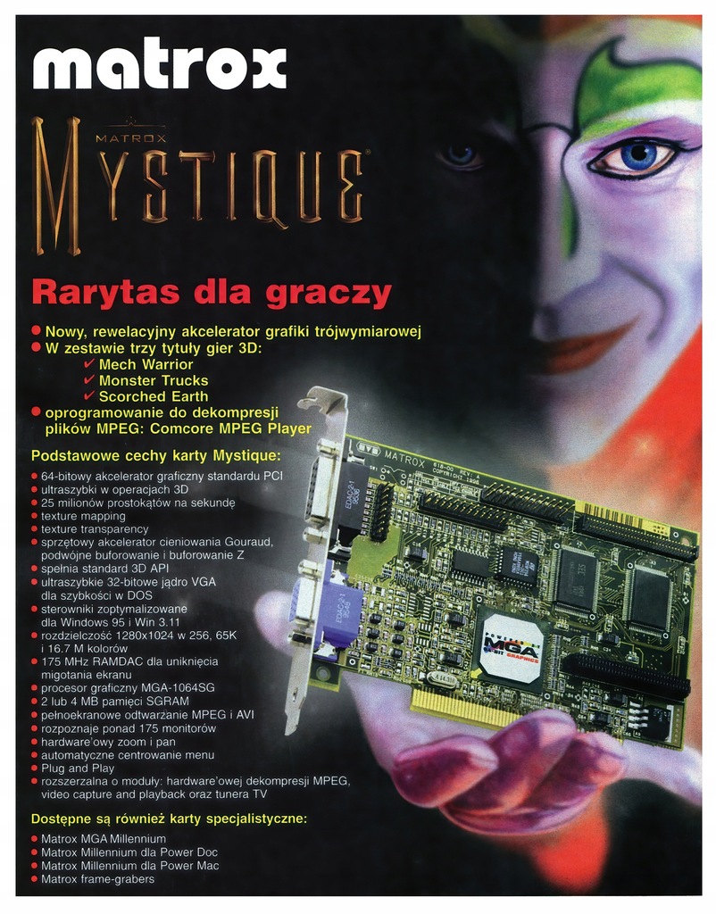 Matrox Mystique MY220P/4I z kartą córką 4MB PCI - 13854813692 ...