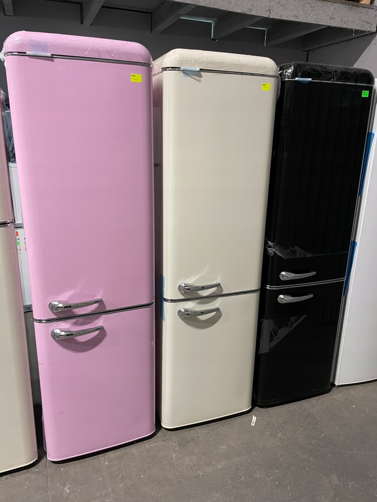 LODÓWKA RETRO VOV VRF 189cm x 55cm RÓŻOWA 250L - 16605616698 ...