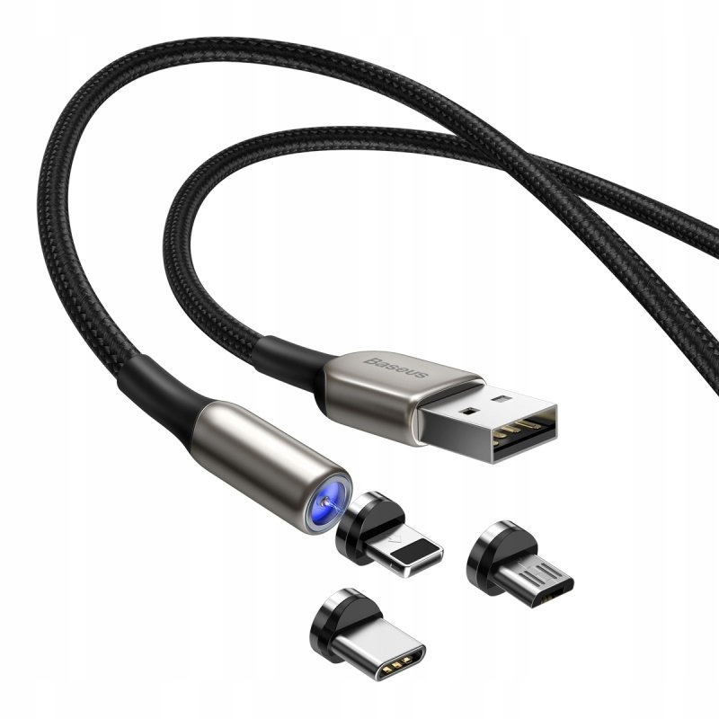 Baseus kabel magnetyczny 3w1 micro USB C Lightning - 9373629854 - oficjalne archiwum Allegro