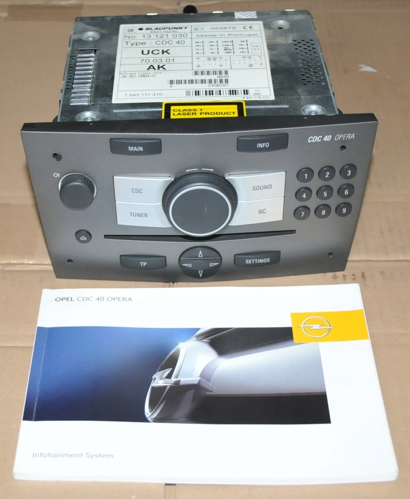 RADIO CDC 40 OPERA INSTRUKCJA PIN KOD OPEL ASTRA H - 10987969738 ...