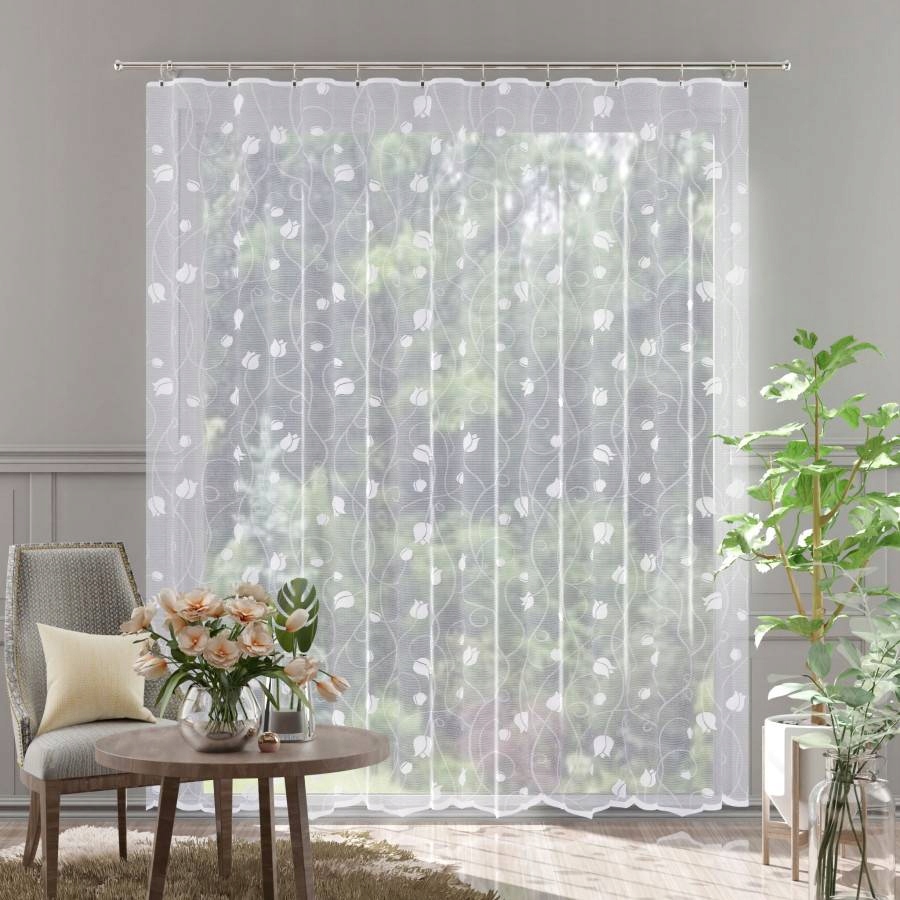 Firanka żakardowa metraż Emma kwiaty 618396 250cm - 13278930244 ...