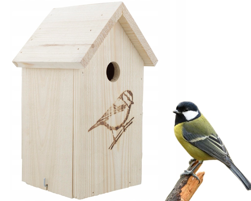 BUDKA LĘGOWA DLA SIKOREK PTAKÓW KARMIK DOMEK - 12658211877 - oficjalne archiwum Allegro