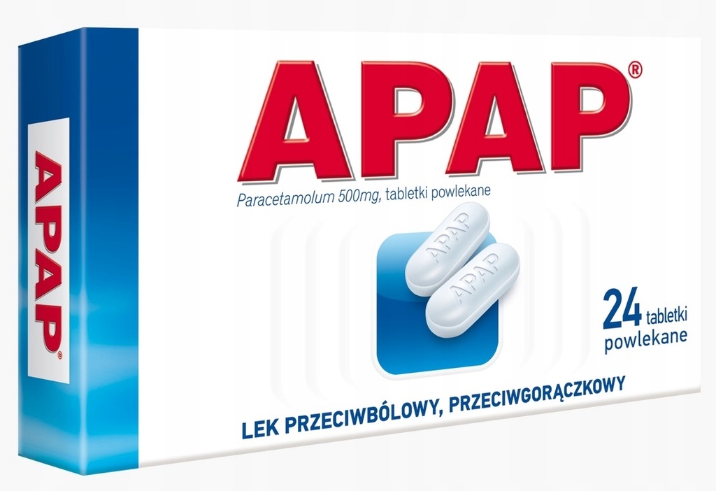 Apap paracetamol 500mg 24 tabletki przeciwbólowy - 12150581133 ...