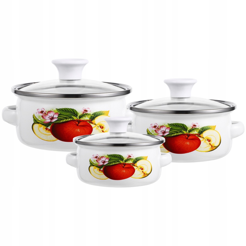 3Pcs Mini Soup Pot Enamel Stew Pot Flat Bottom - 14586076744 ...