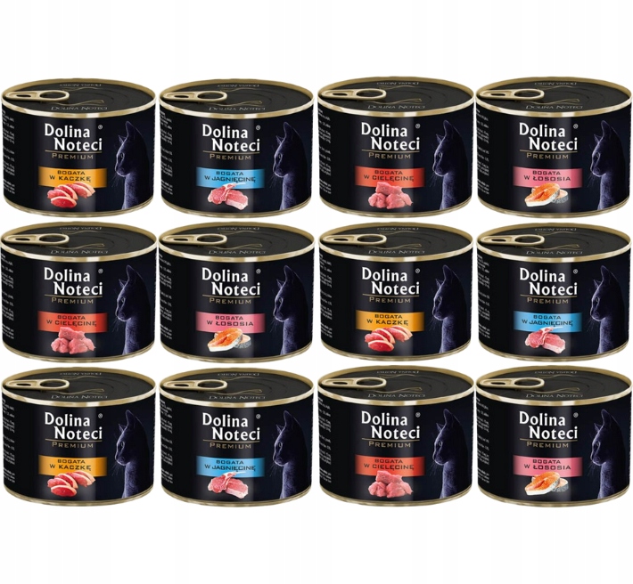 Karma mokra dla kota BEZZBOŻOWA Mix Smaków 12 x 185g DOLINA NOTECI PREMIUM - 14886031292 ...