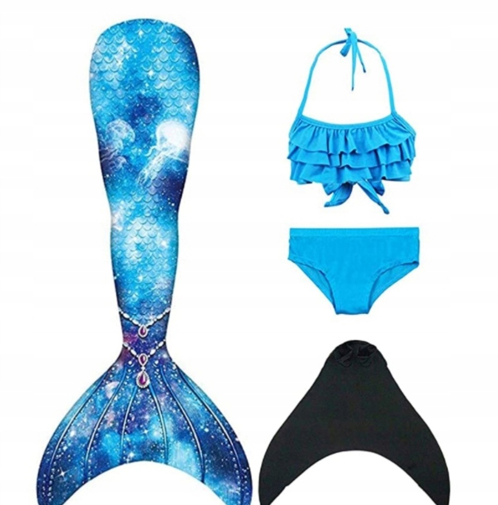 Kostium syreny syrening ogon MONOPŁETWA na 140 cm - 12687363469 ...