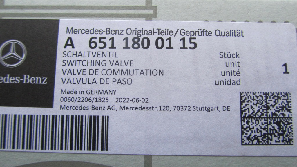 ZAWÓR ODCINAJĄCY DO MERCEDESA W212 6511800115 - 12409150815 - oficjalne ...