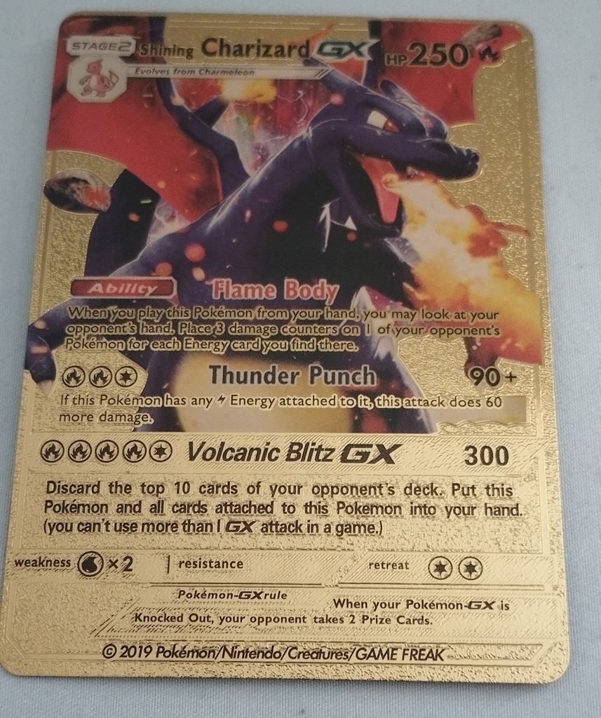 ZŁOTA KARTA POKEMON CHARIZARD HP250 - 13632589461 - oficjalne archiwum Allegro