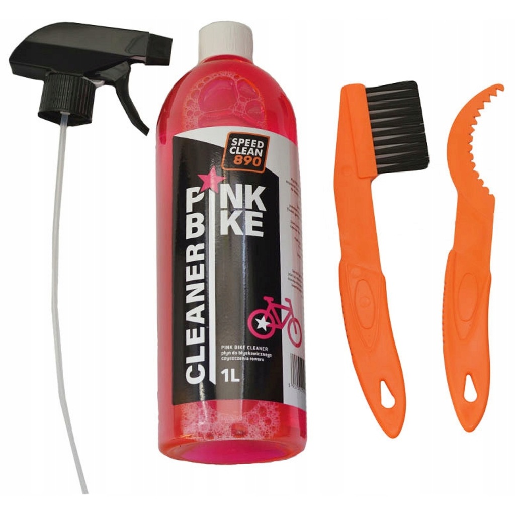 PŁYN DO MYCIA ROWERU SPEEDCLEAN 890 PINK BIKE CLEANER 1L ZESTAW ZE SZCZOTKĄ - 14562773913 ...