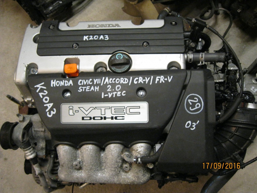 SILNIK K20A3 2.0 I-VTEC CIVIC VII ACCORD KOMPLETNY - 7437407808 ...