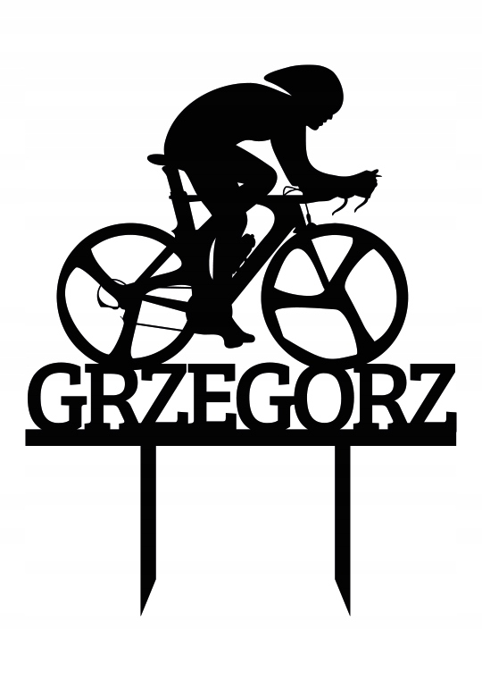TOPPER TOPER NA TORT URODZINY IMIĘ NAPIS ROWER - 12788420595 ...