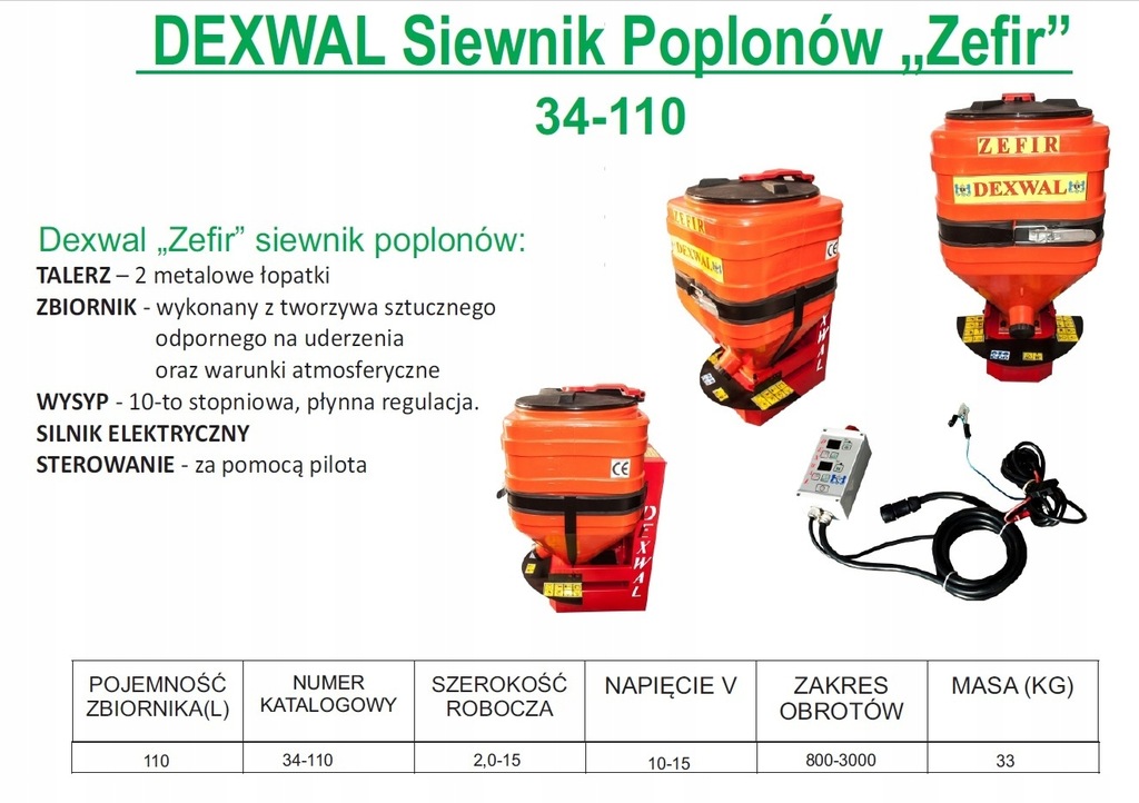 Siewnik poplonów ZEFIR DEXWAL BIS - 12551684015 - oficjalne archiwum Allegro
