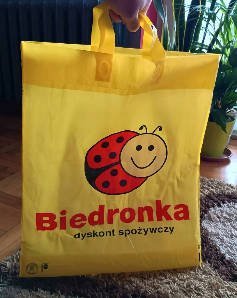 Stara reklamówka BIEDRONKA, Kolekcjonerska, Unikat, STARE LOGO 1995 ...
