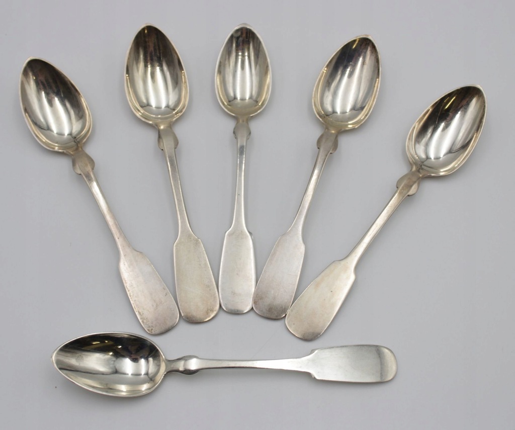 Zestaw 6 srebrnych łyżeczek próba 800 - 13466078067 - oficjalne ...