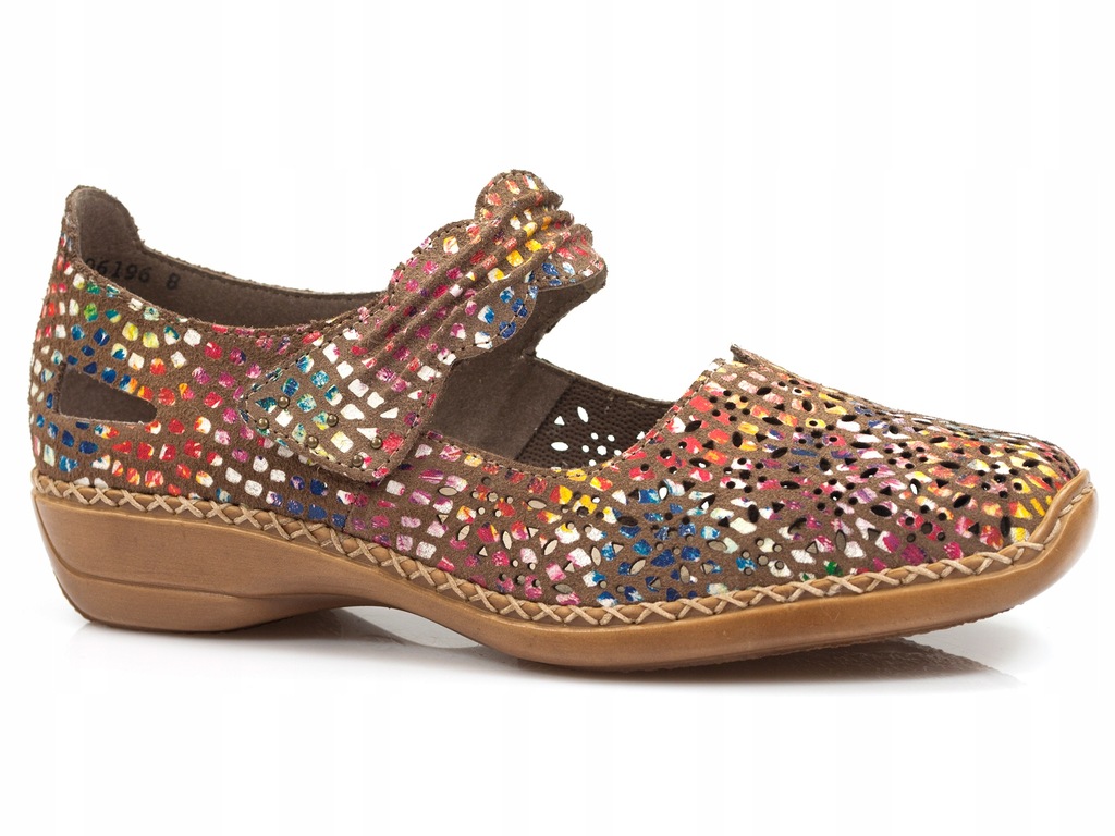 ażurowe półbuty RIEKER letnie damskie KOMFORTOWE - 10410458641 ...