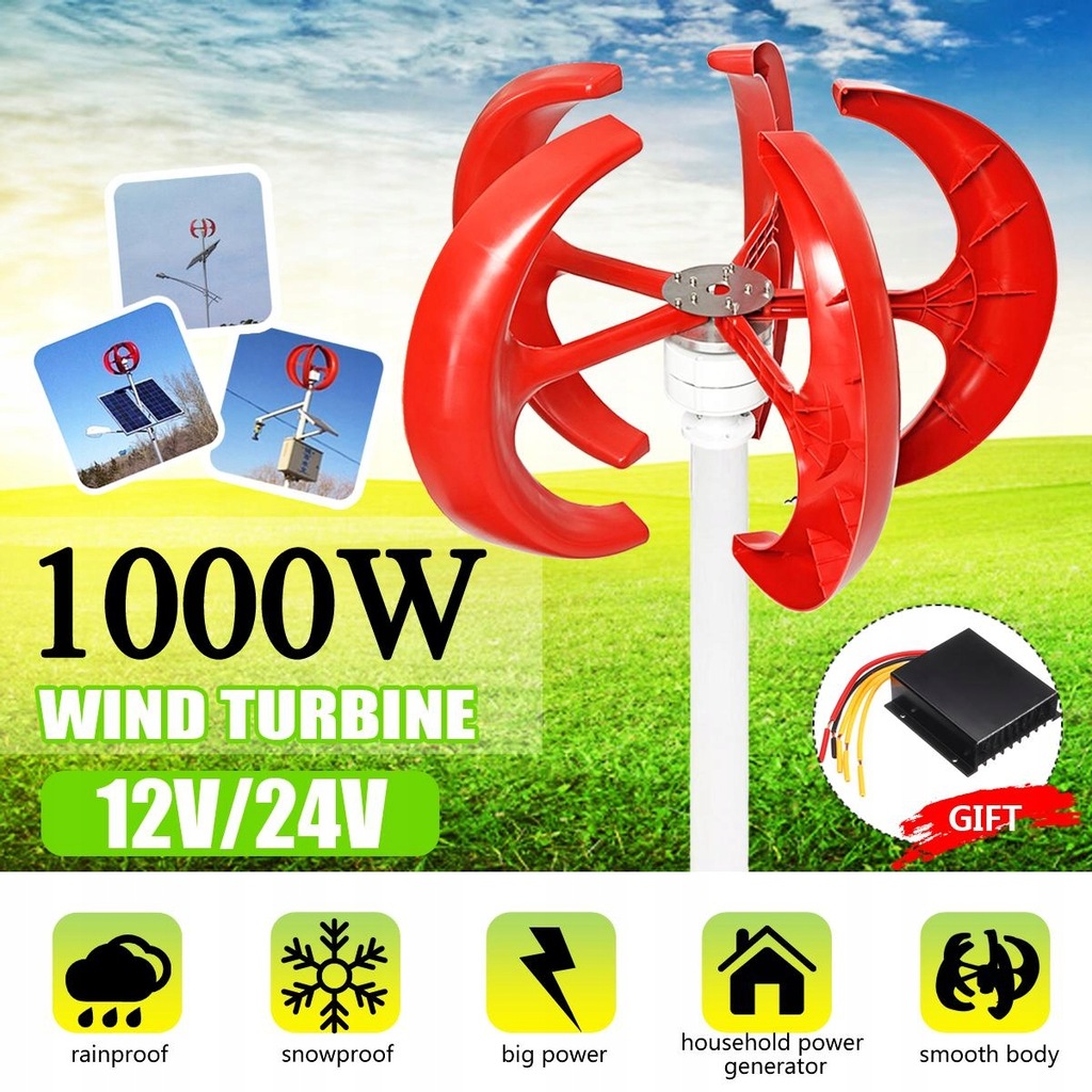 1000W 24V Home Small Wind Turbine Generator Oś pio - 12745571591 ...