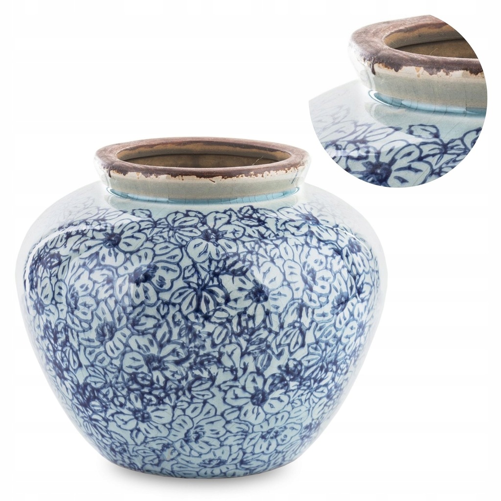 Wazon kwiaty szeroki niski KLASYCZNY VINTAGE Ø15 - 11883999218 ...