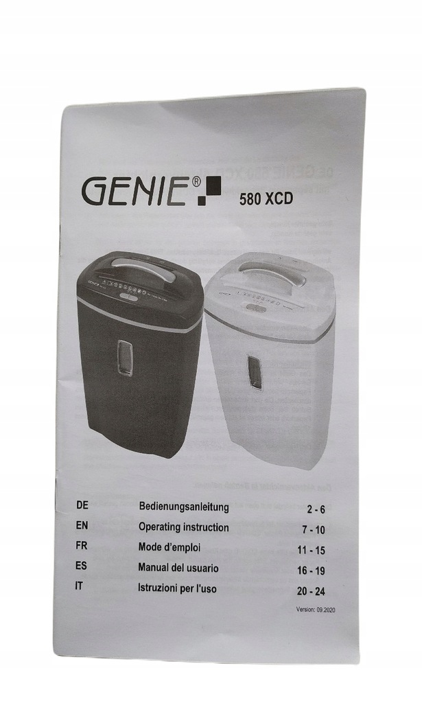 NISZCZARKA DO PAPIERU I PŁYT CD GENIE 580 XCD 21L - 12124434234 ...