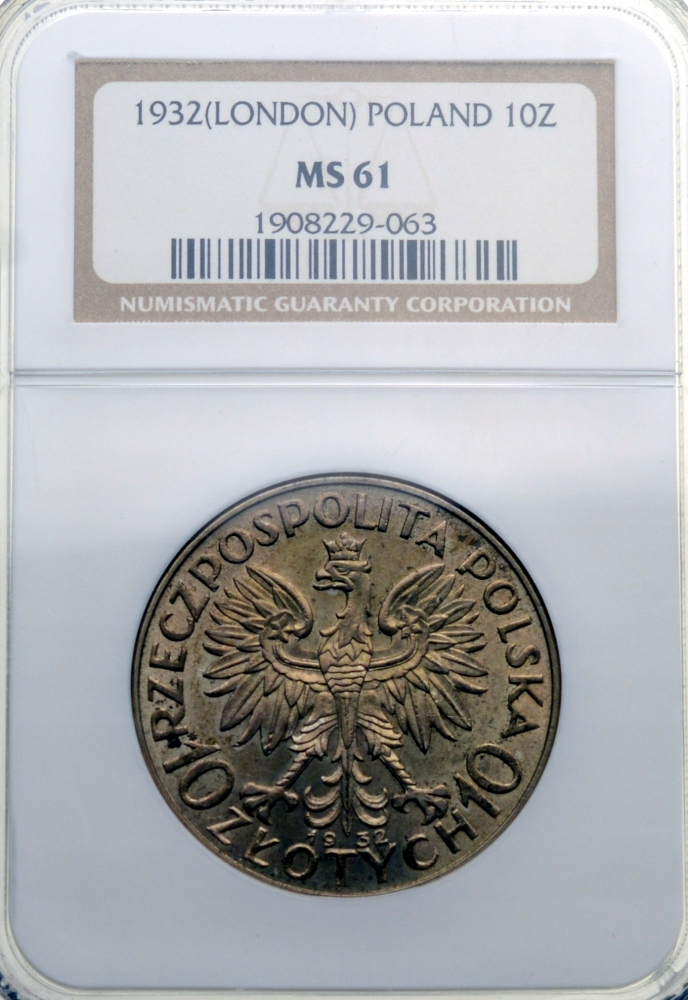 10 zł 1932 r. - Głowa Kobiety - Grading NGC MS61 - 12575135061 - oficjalne archiwum Allegro