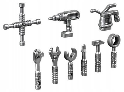 Lego zestaw narzędzi srebrne 9szt 11402 NOWE P66 - 14302830317 ...