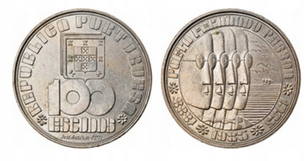 Portugalia 100 eskudo 50 rocz. Fernando Pessoi - 13539276290 ...