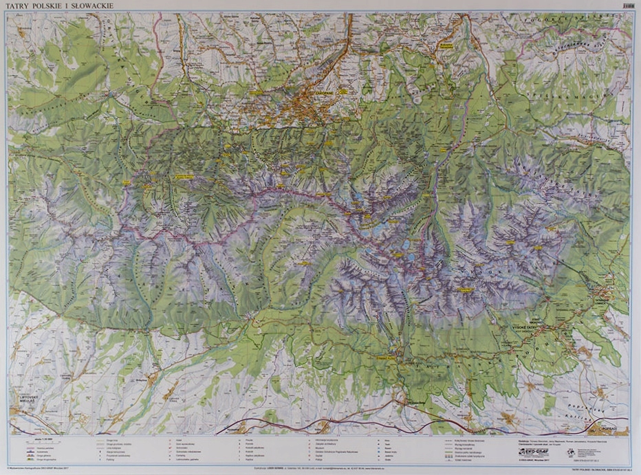 TATRY POLSKIE SŁOWACKIE MAPA ŚCIENNA ARKUSZ LAM - 10764711564 - oficjalne archiwum Allegro