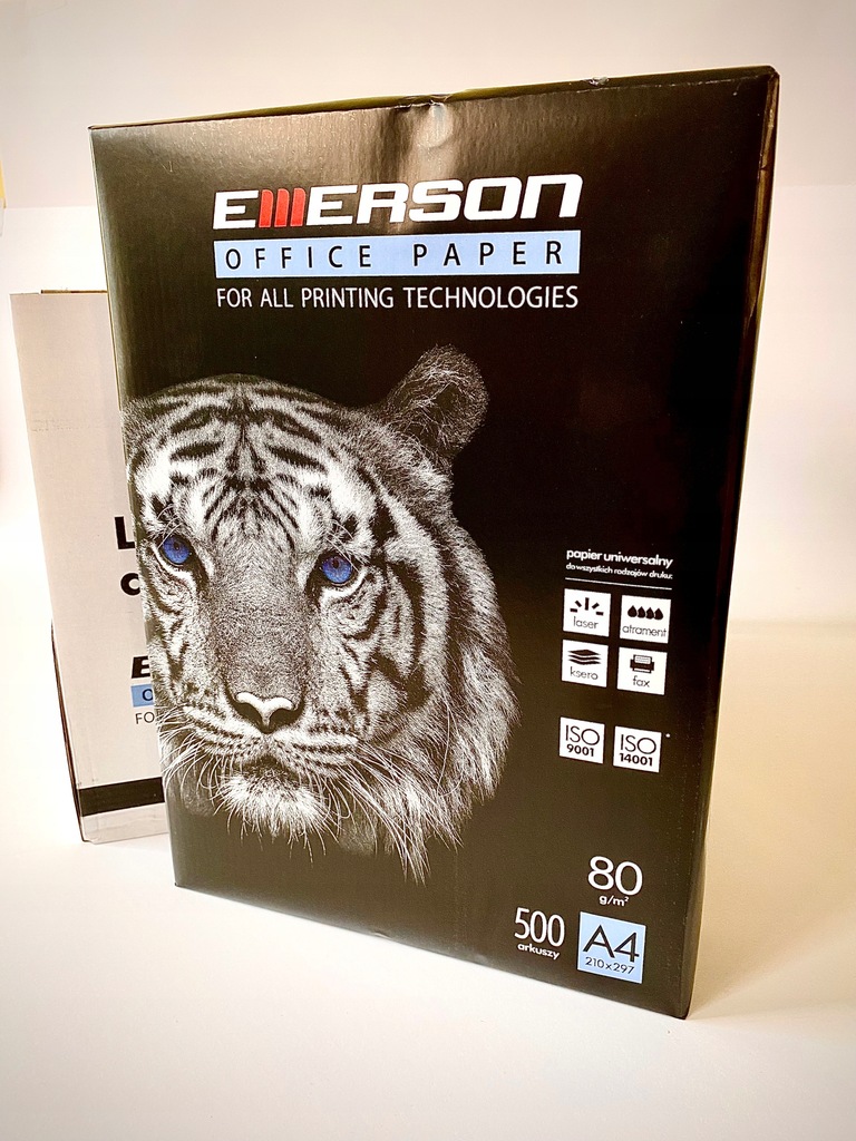 Papier Ksero BIAŁY A4 80g EMERSON KARTON=5ryz!!! - 12817525115 - oficjalne archiwum Allegro