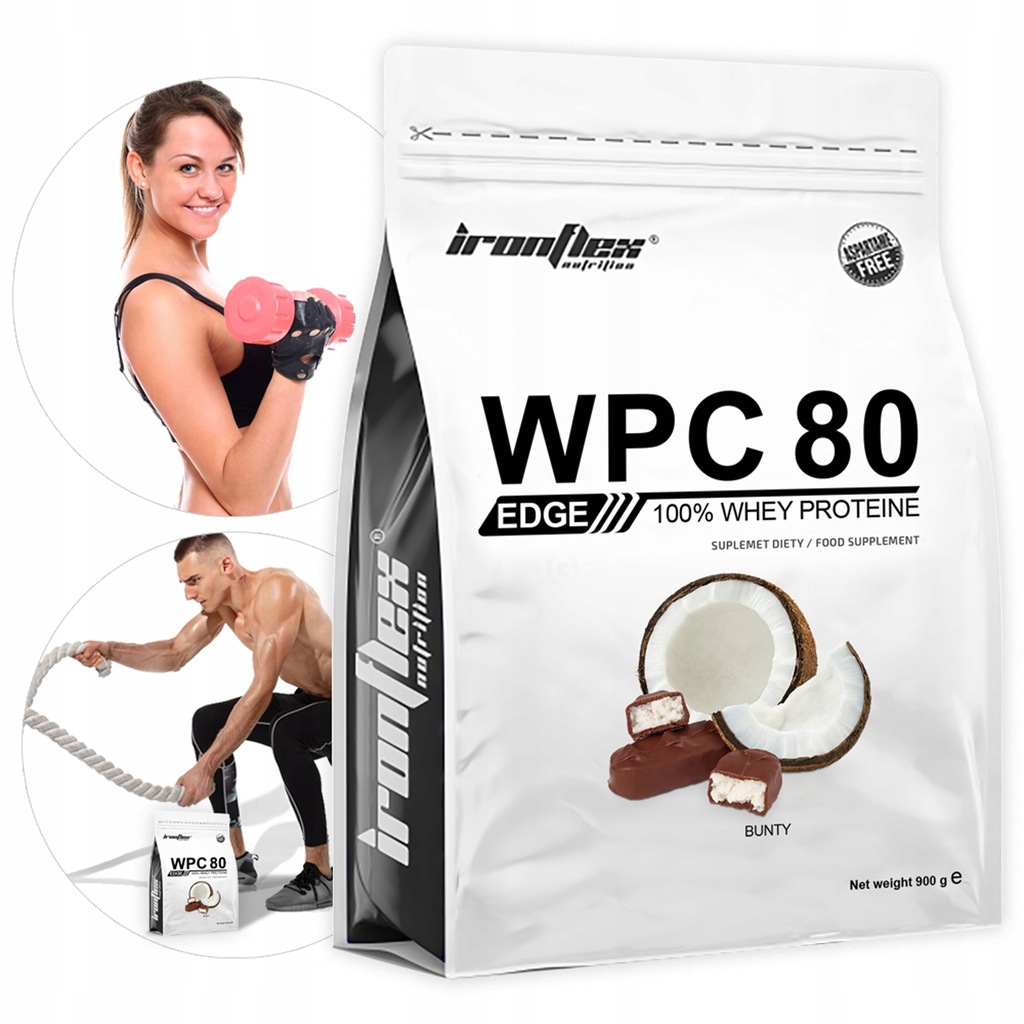 IRONFLEX WPC 80 WHEY PROTEIN 900g BIAŁKO SERWATKA - 12736187554 - oficjalne archiwum Allegro