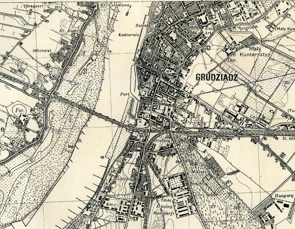 GRUDZIĄDZ :: mapa wojskowa WIG : 1939 rok : dokładna - 14770636107 ...