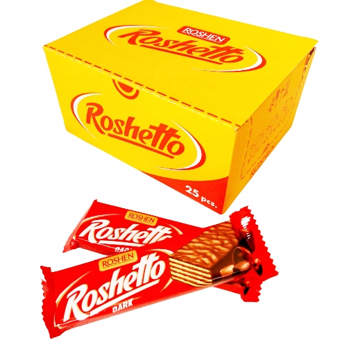 WAFELKI ROSHEN ROSHETTO DARK 34g x 25szt - 12993547802 - oficjalne ...