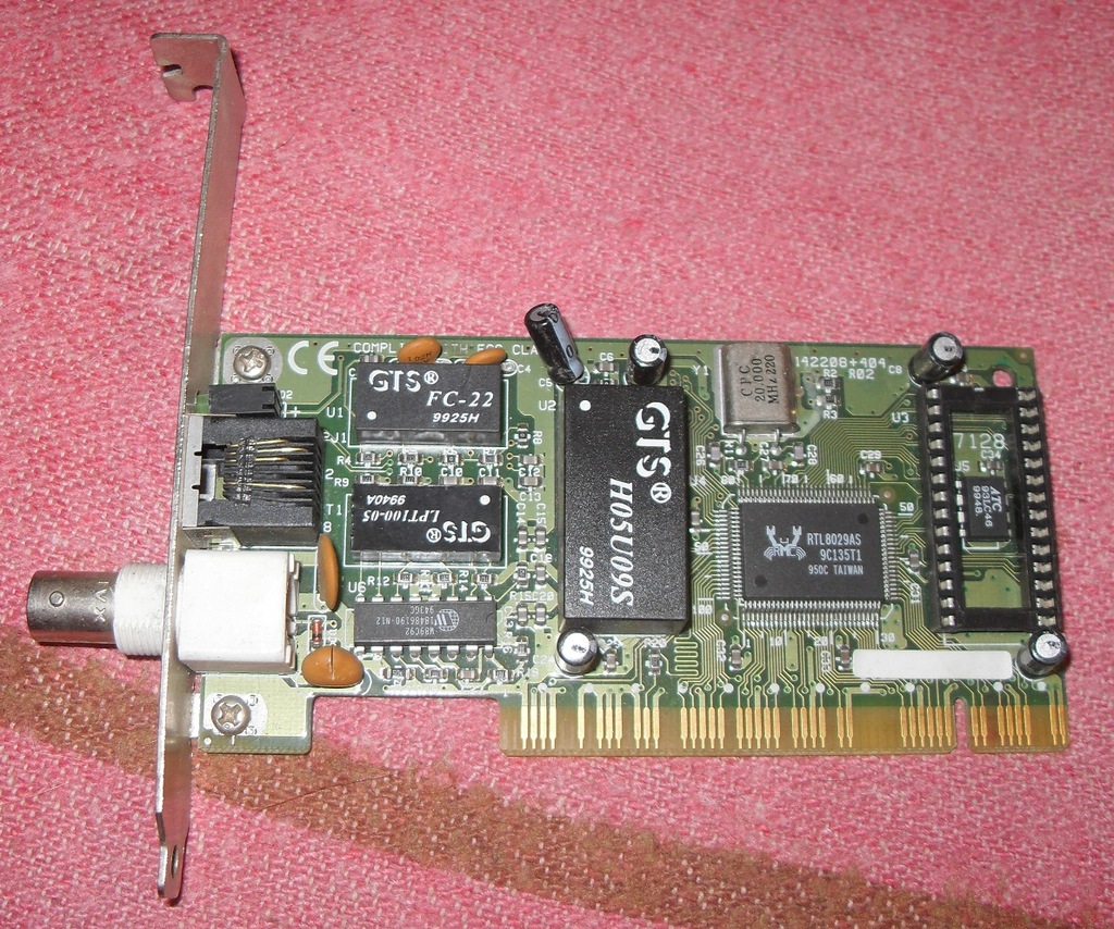 KARTA SIECIOWA REALTEK RTL8029AS RJ45 BNC PCI - 13337093261 - oficjalne ...