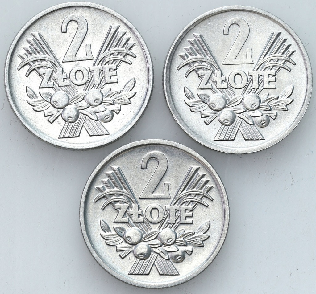 PRL. 2 złote 1960-1973 Jagody – 3 szt - 12823107604 - oficjalne archiwum Allegro