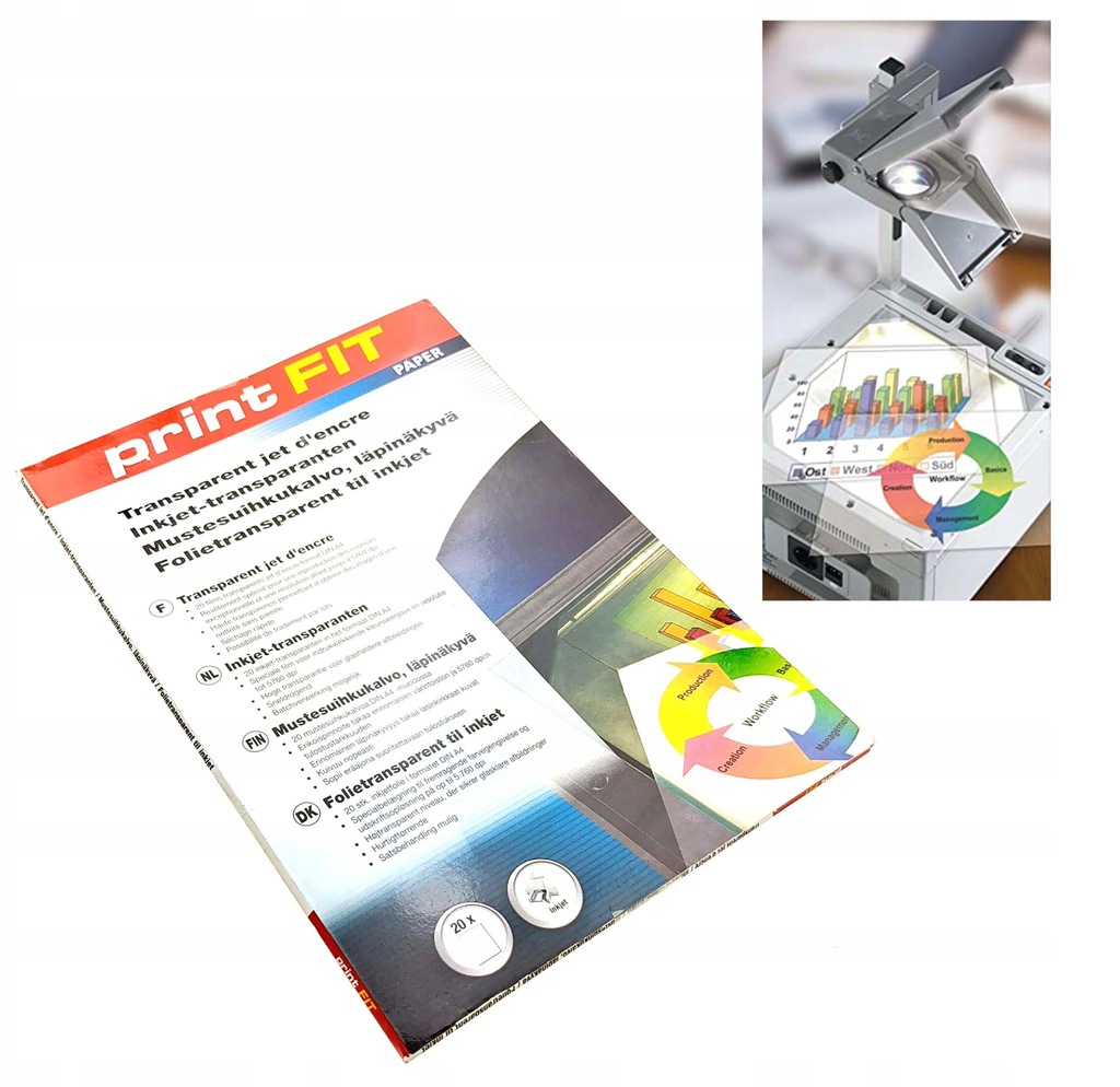 Folia do drukarek atramentowych rzutnik 20 szt A4 - 11362613790 ...