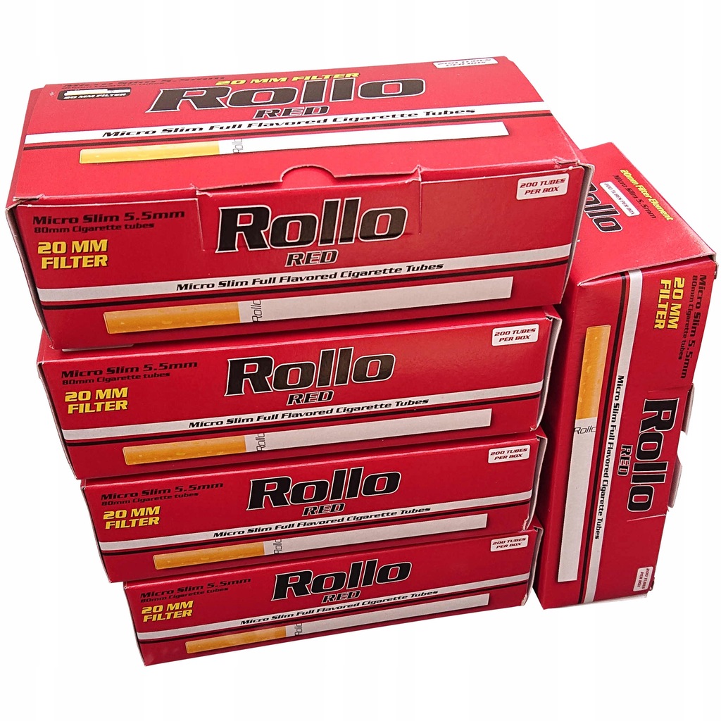 Gilzy Rollo Micro Slim Red 5 x 200 szt 5,5 mm - 11416767242 - oficjalne ...