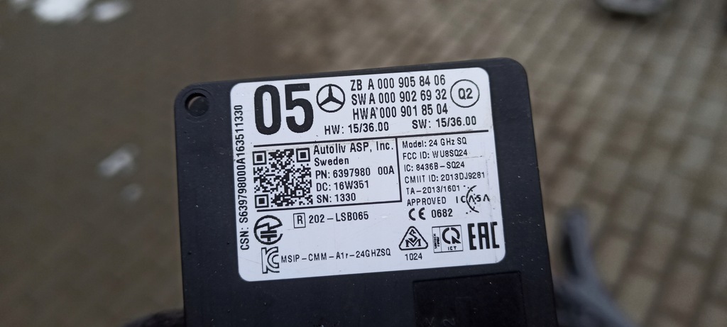 Radar sensor czujnik Distronic Mercedes W205 W292 - 13378489191 ...