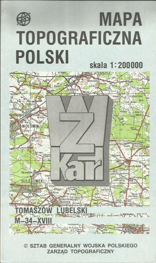 MAPA TOPOGRAFICZNA POLSKI TOMASZÓW LUBELSKI - 13629272416 - oficjalne archiwum Allegro