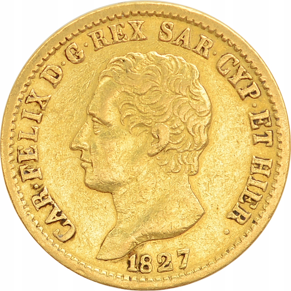 34.SARDYNIA, KAROL FELIX, 20 LIRÓW 1827 L - 13421392236 - oficjalne ...