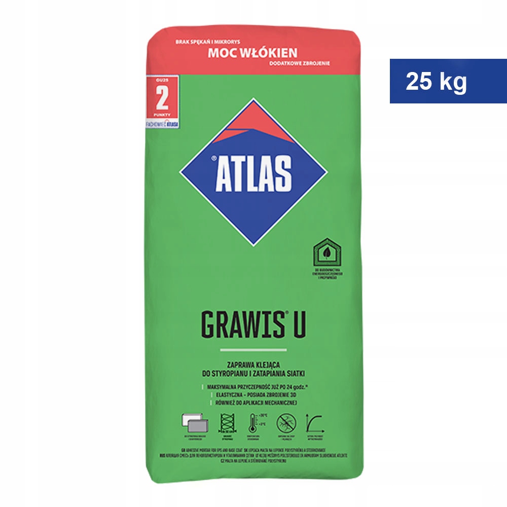 Atlas Grawis U Zaprawa klejąca do styropianu 25kg - 12786093476 ...