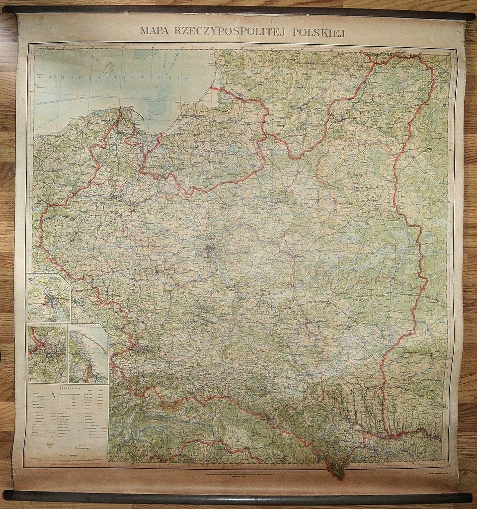 Rzeczpospolita Polska WIG 1934 mapa ścienna oryg. - 12847767791 ...
