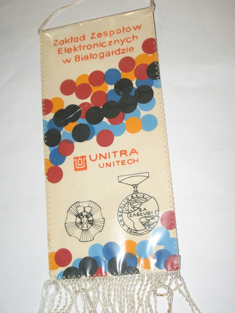 UNITRA proporczyk UNITECH BIAŁOGARD za zasługi Zakłady Elektroniczne ...
