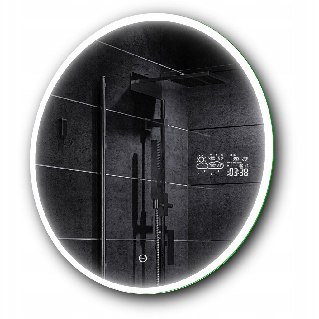 Lustro okrągłe koło stacja dotyk LED 90x90 DELHI - 7525445946 ...