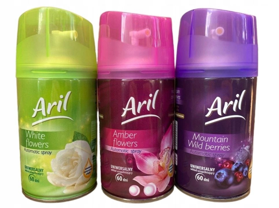 Odświeżacz powietrza spray Aril 250 ml wkład uzupe - 12729624338 ...