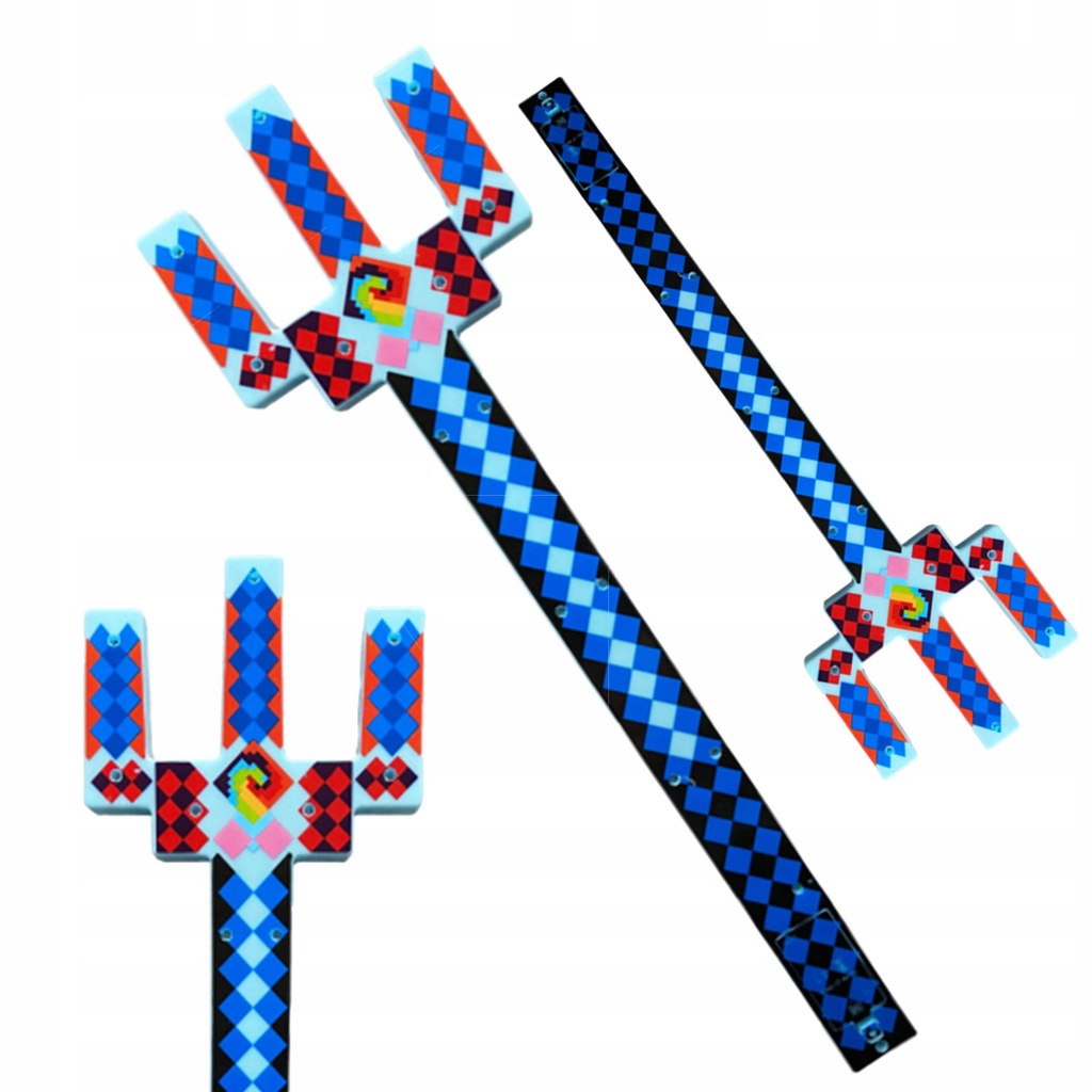 MINECRAFT DUŻY MIECZ WIDŁY TRÓJZĄB ŚWIATŁO DŹWIĘK - 12798143450 ...