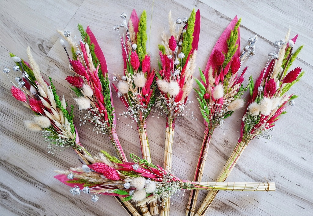 Mini palma wielkanocna dla dzieci 2025r różowa 25 cm - 17343611644 ...